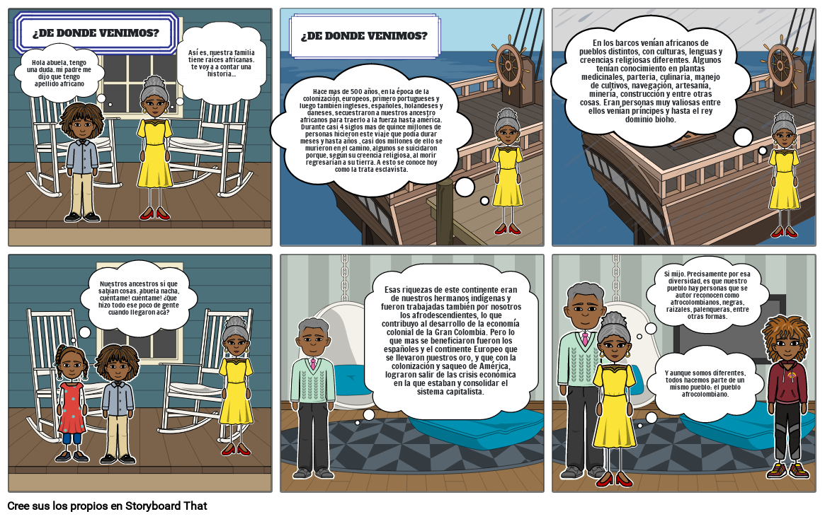 la historia afrodescendencia Storyboard by 35fc8f81