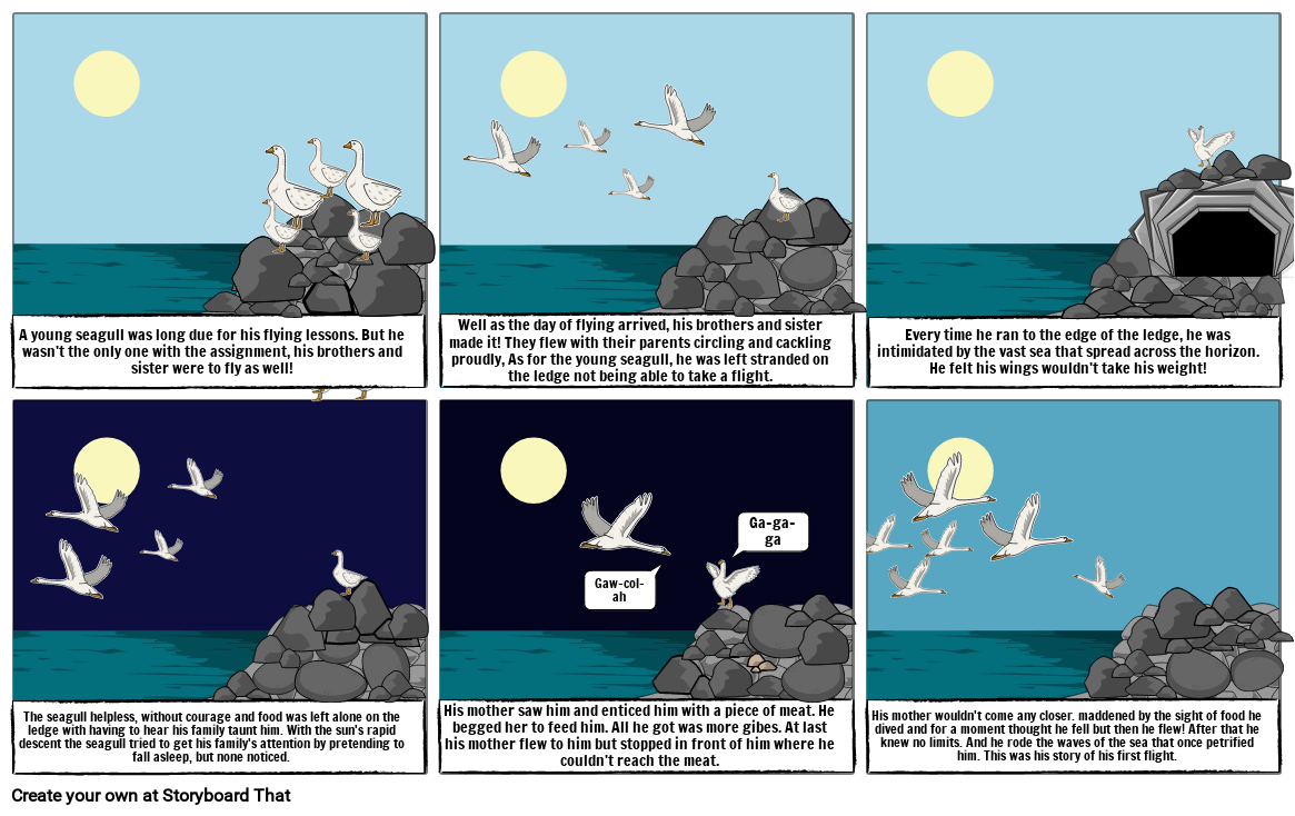 The young seagull Storyboard by 36cb5cad