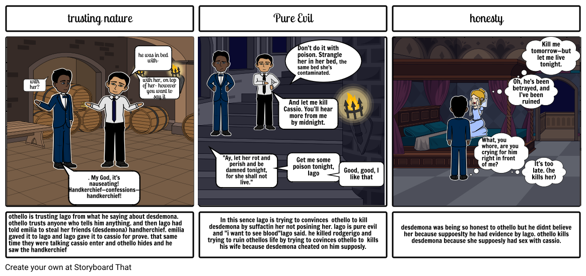 othello storyboard Storyboard by 37601df5