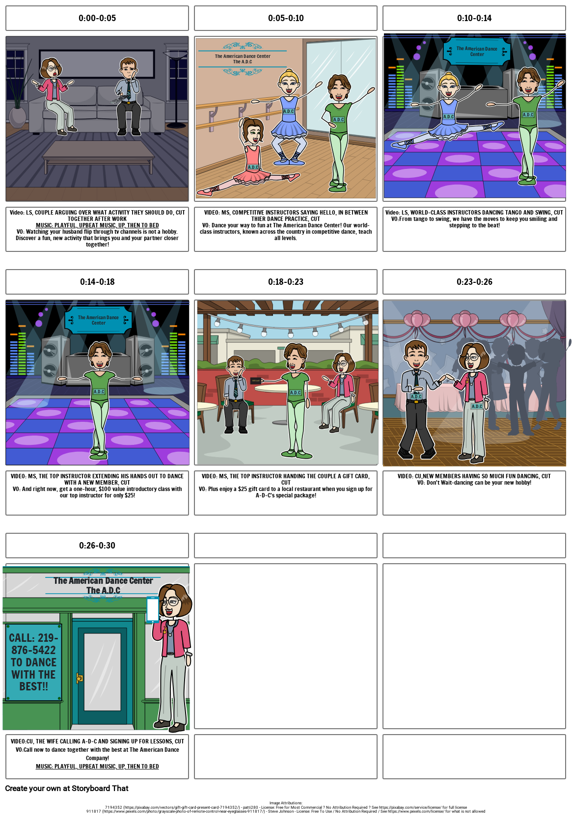 American Dance Center StoryBoard Storyboard by 37766f56
