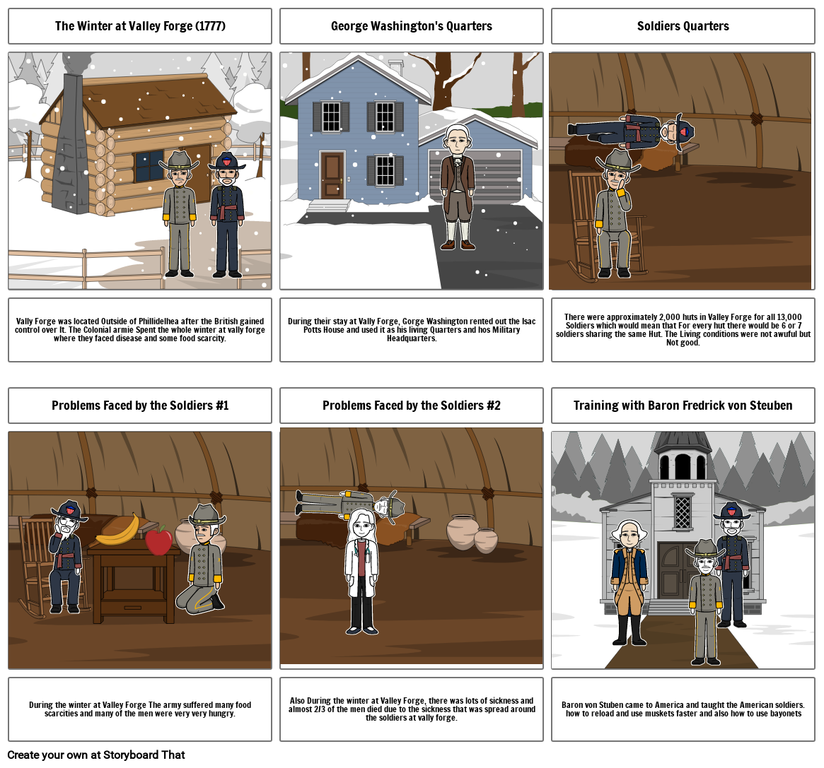 The Winter at Vally Forge (1777) Storyboard by 3812d5c3