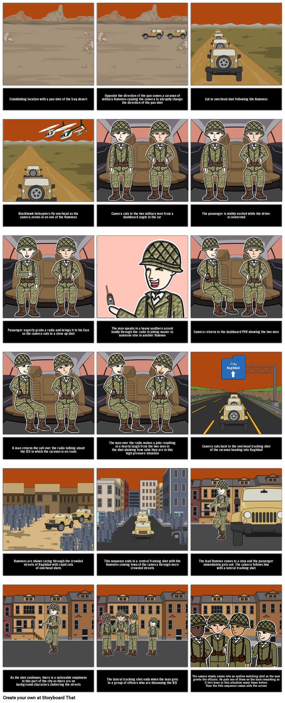 First Scene of Bomb Suit Mark Storyboard by 3849264e