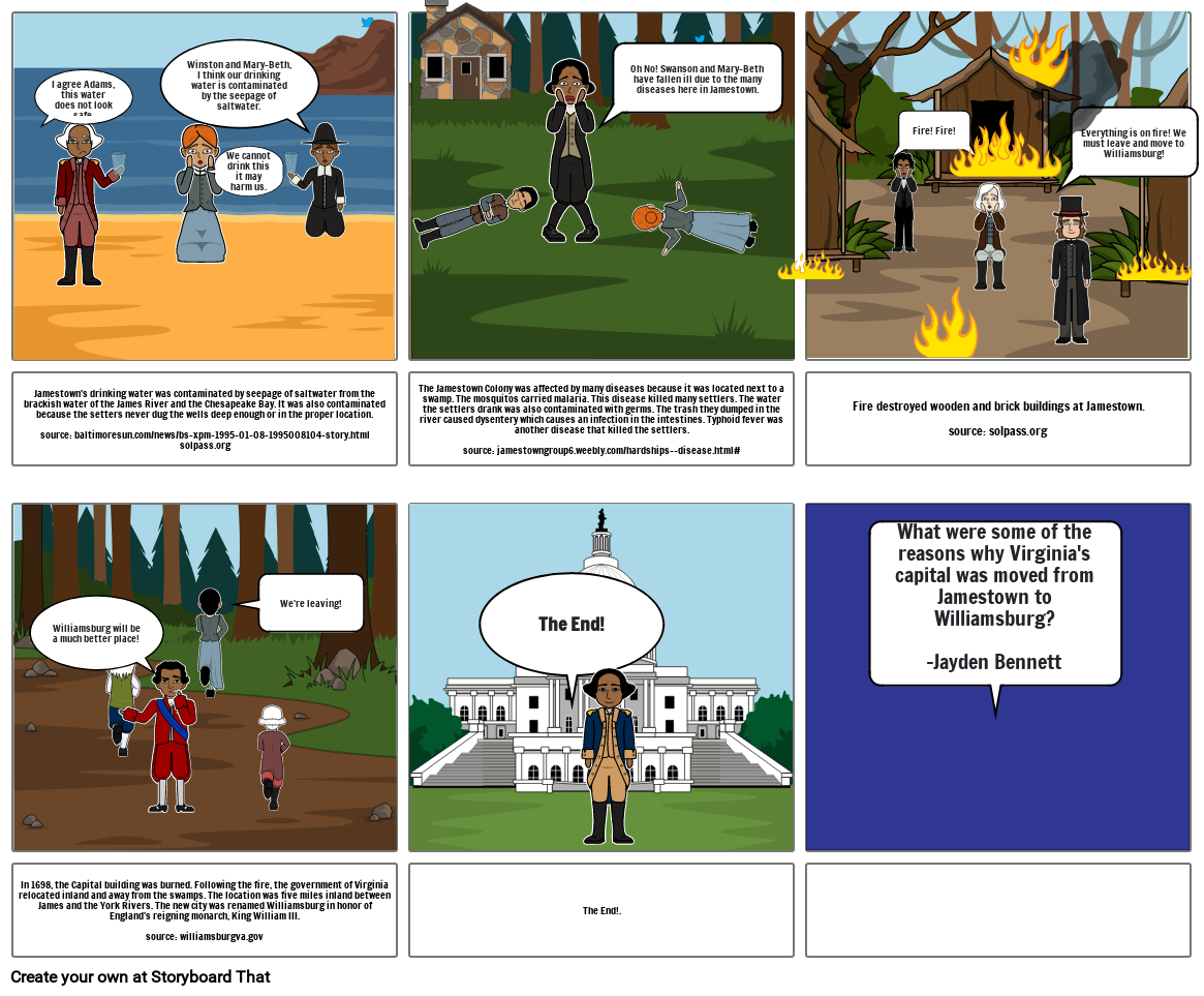 Why did Virginia's Capital move from Jamestown to Williamsburg?