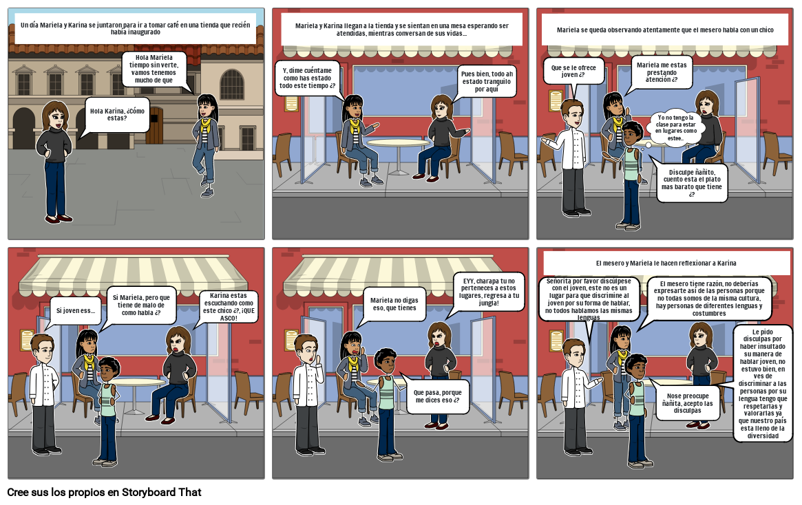 historieta de la diversidad lingüística Storyboard