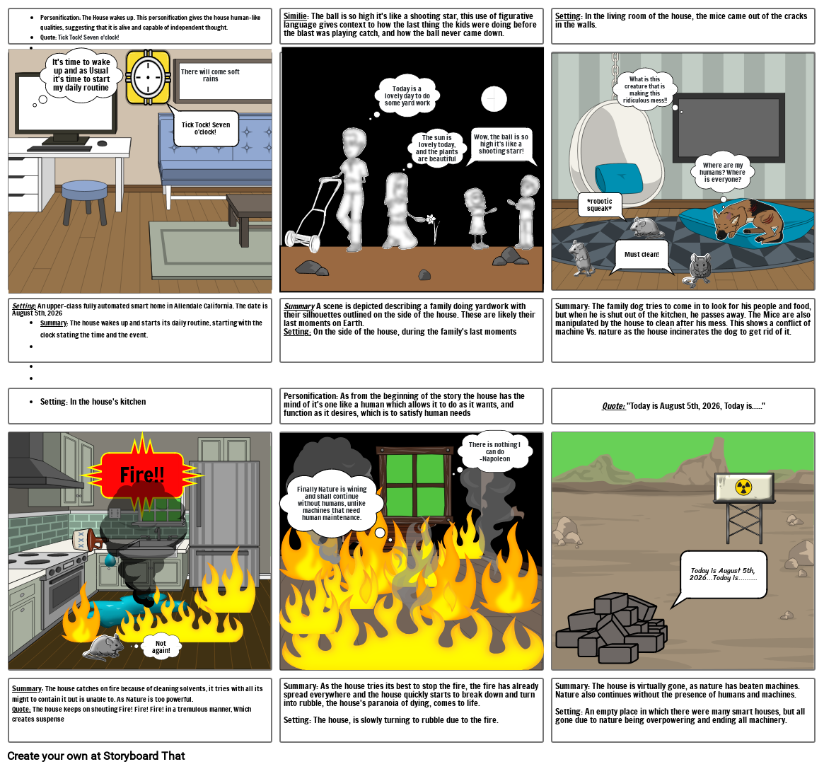 English There will come soft Rains Storyboard by 39c89c68