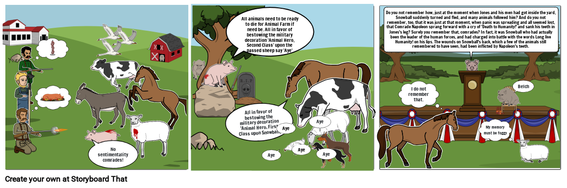 Animal Farm Scene 3 Storyboard por 3a6d3595