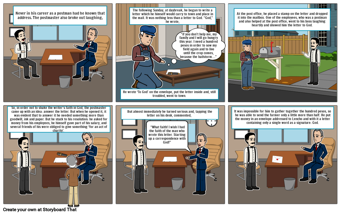 Lencho letter to god Storyboard por 3b0d8469