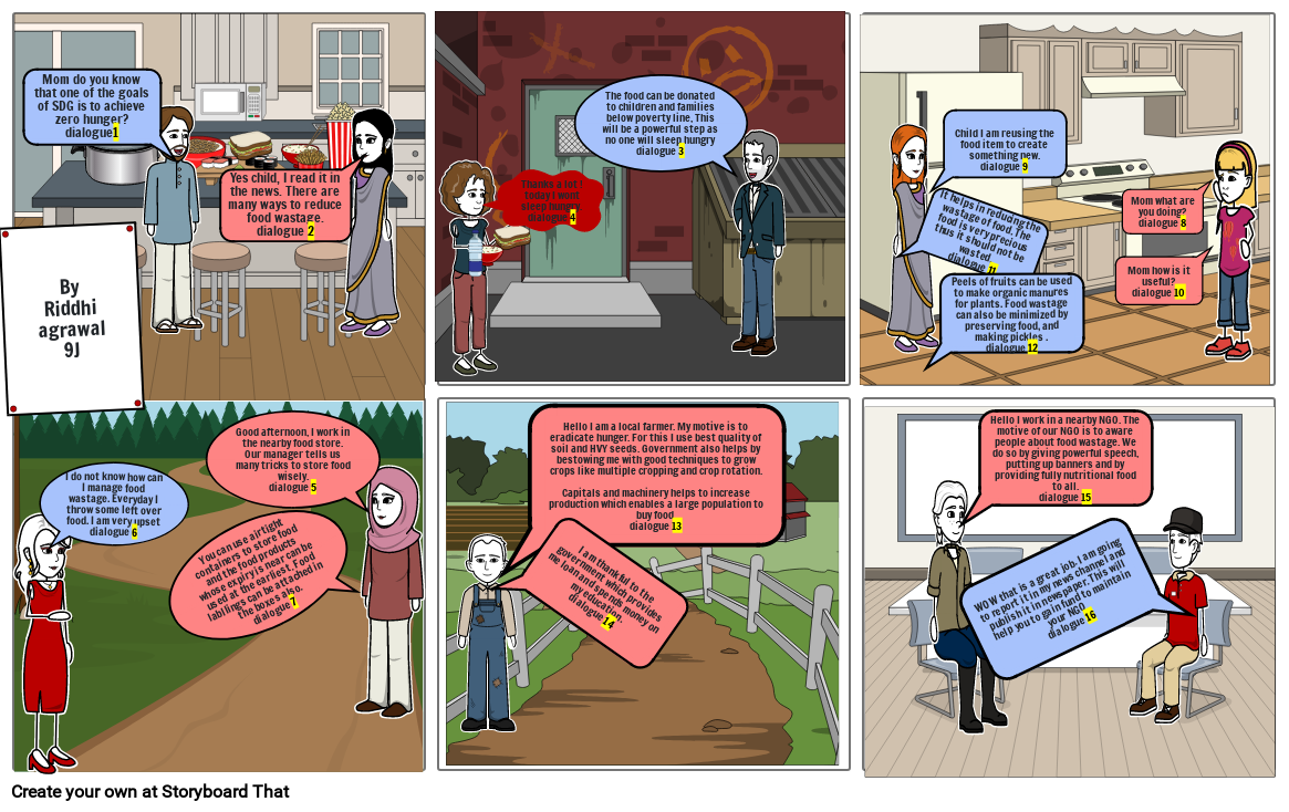 Food wastage reduction Storyboard by 3d6a1f23