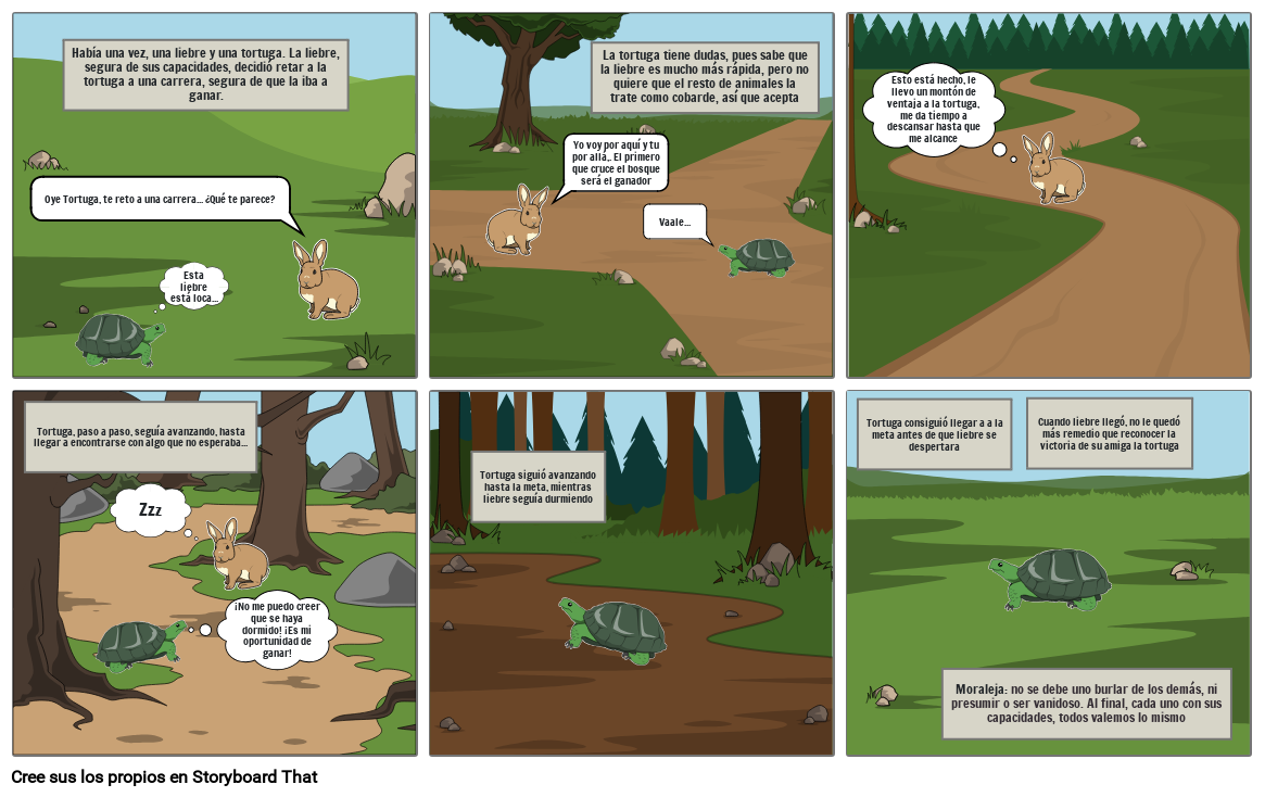 La tortuga y la liebre Storyboard por 3d8e9226