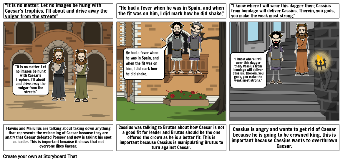 Quotthe Tragedy Of Julius Caesarquot Comic Strip Storyboard