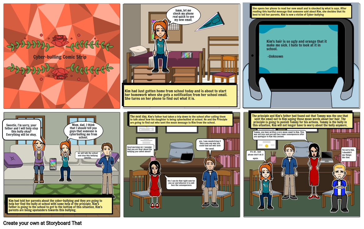 Cyberbullying Comic Strip- Laney DiPiero Storyboard