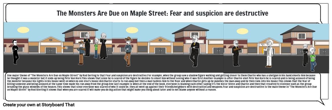 The Monsters Are Due on Maple Street Theme Storyboard