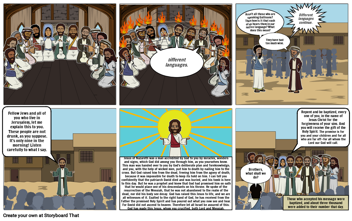 The story of Pentecost Storyboard by 3f3b34cd