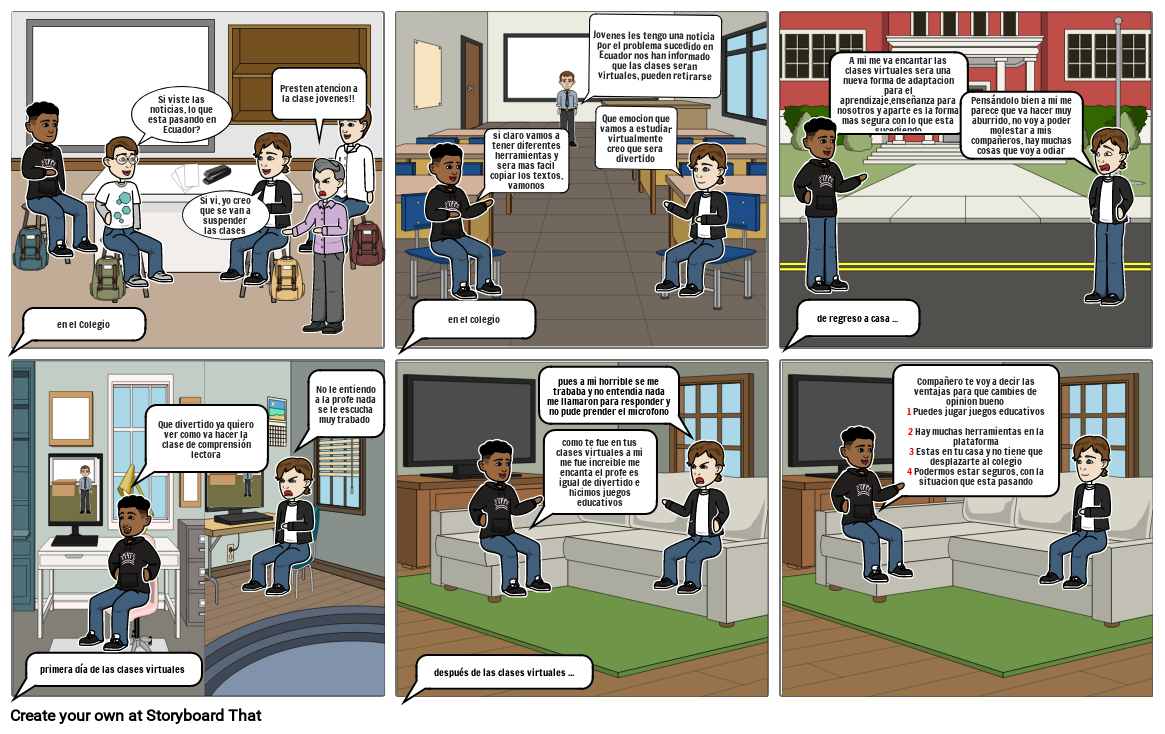 COMIC "LAS CLASES VIRTUALES" Storyboard por 3f782942