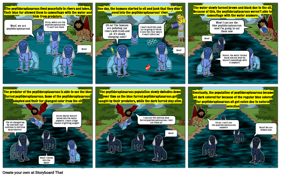 Peptidoraptasarous﻿ Natural Selection Storyboard