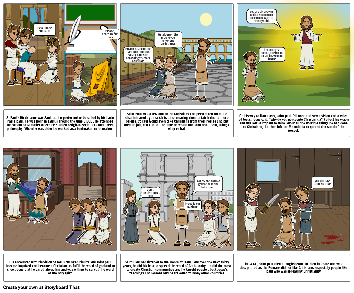 The Life Of Saint Paul Storyboard By 40b1d634