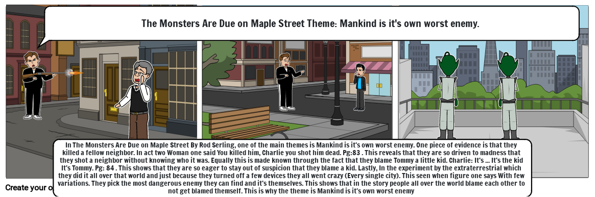The Monsters Are Due on Maple Street Theme Storyboard