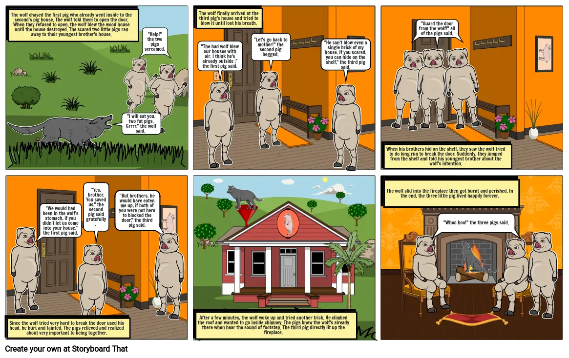 Three Little Pigs (Part 2) Storyboard af 42653893
