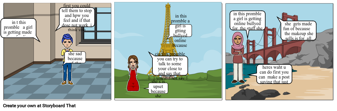 cyber bullying comic Storyboard by 42b6e473