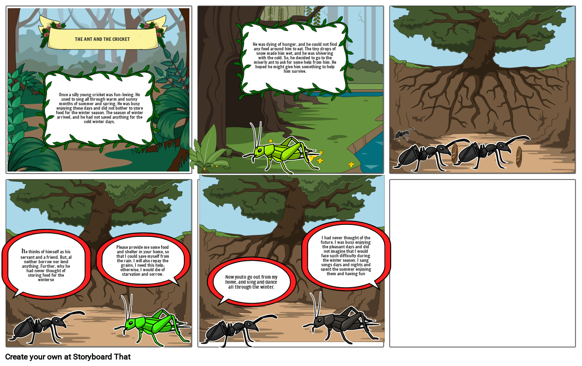 THE ANT AND THE CRICKET Storyboard by 43023b49