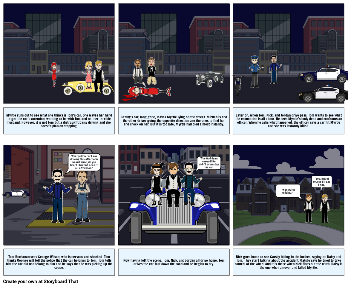 Myrtle Wilson Death Scene القصة المصورة من قبل 43a37a4e