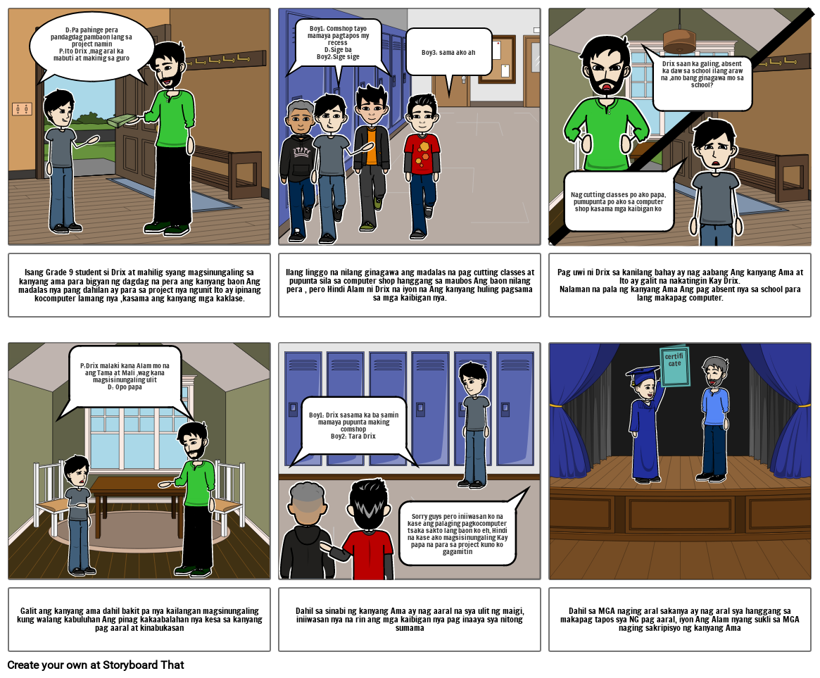 Ang pagpapahalaga sa katotohanan Storyboard by 44291762