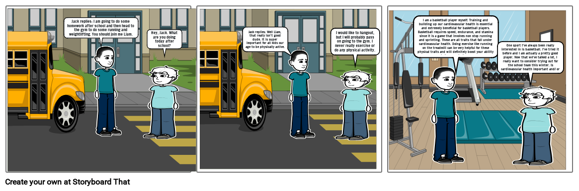 Comic strip fitness Storyboard por 45095c1a5a