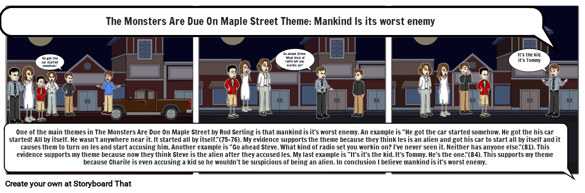 The Monsters Are Due On Maple Street Storyboard