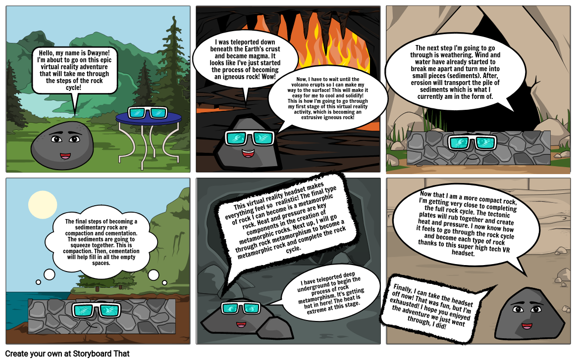 Dwayne's Rock Cycle Adventure Storyboard por 464d85b9