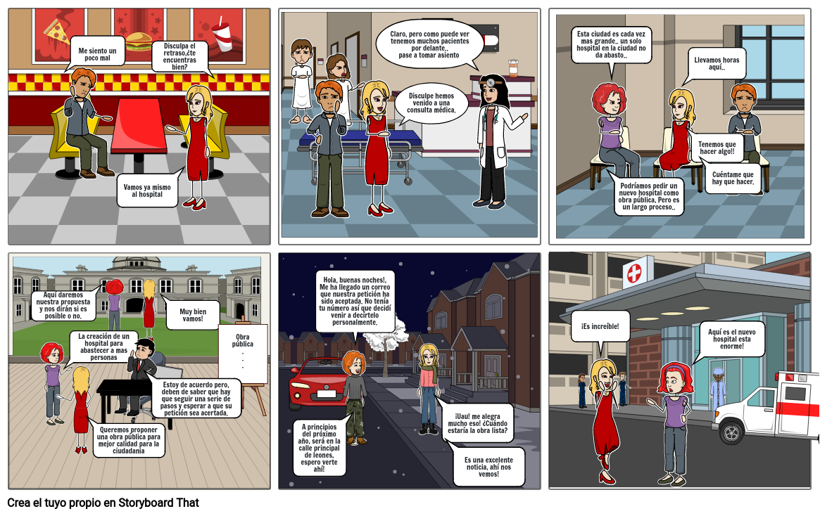 Obra pública: hospital Storyboard by 469ad2ac