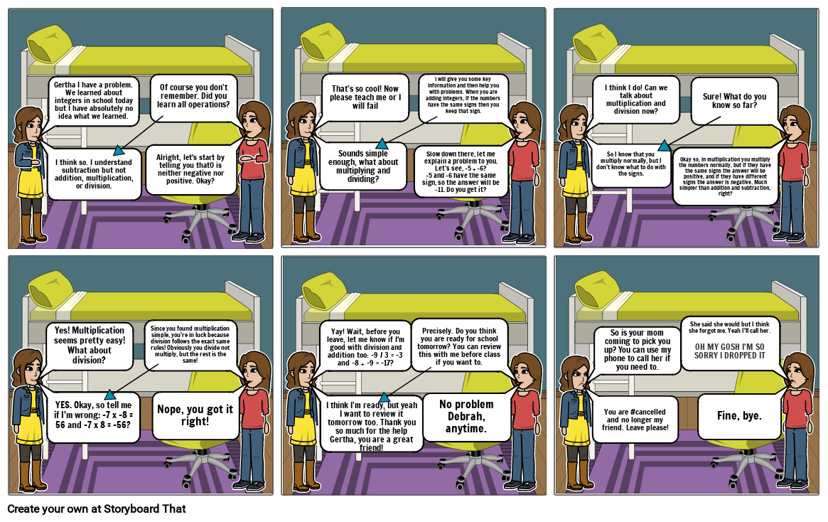 Integers Storyboard By 46a002a9