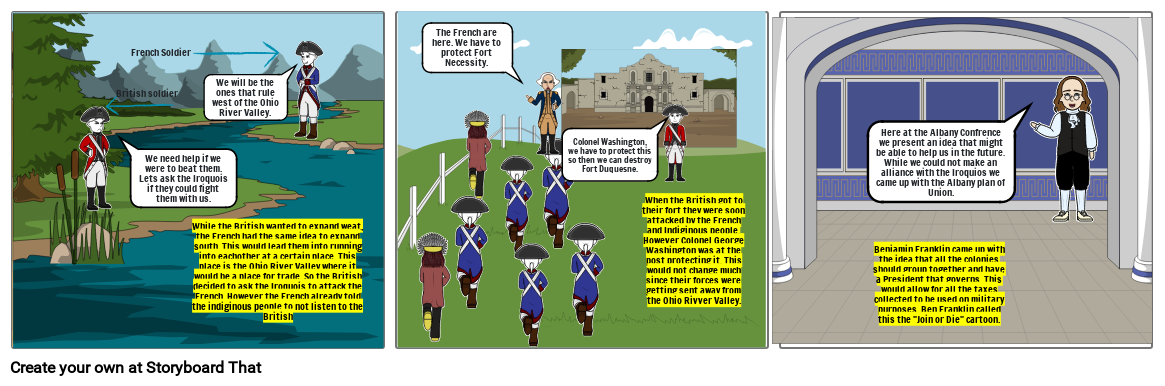 French and Indian War Comic Storyboard by 46e62f22