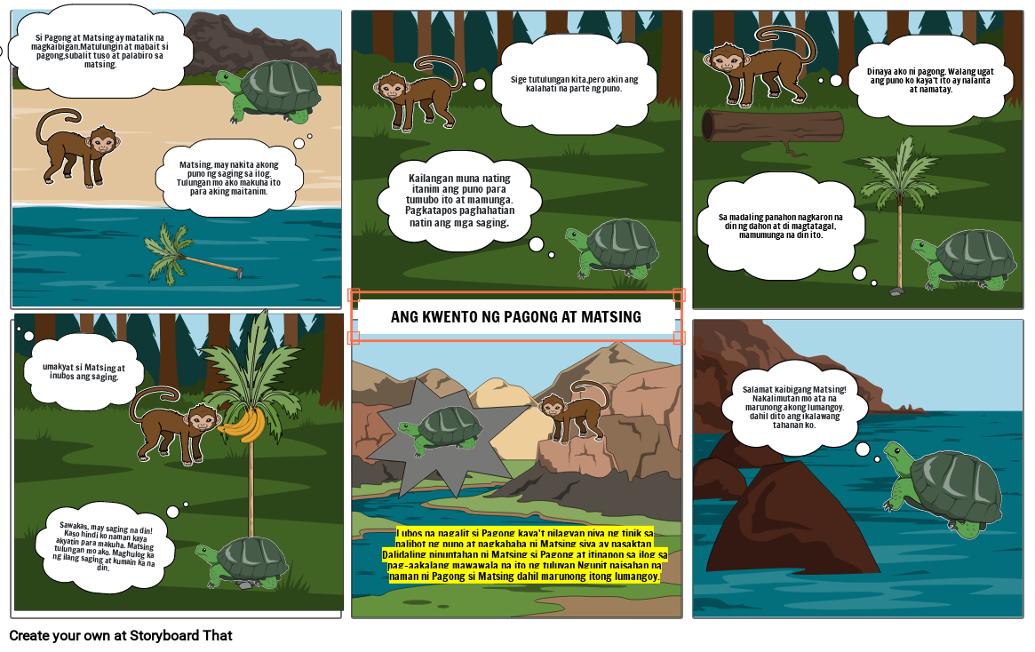 pagong at matsing Storyboard af 470daf85