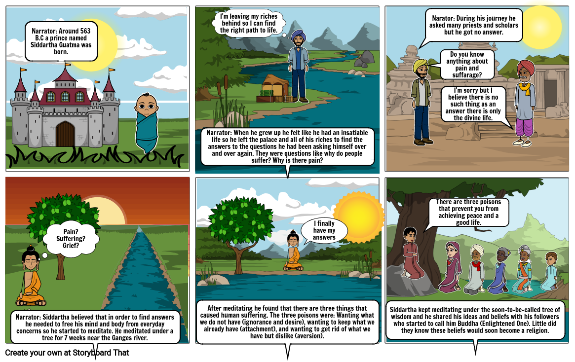 Buddha Story Comic Storyboard by 483ae635