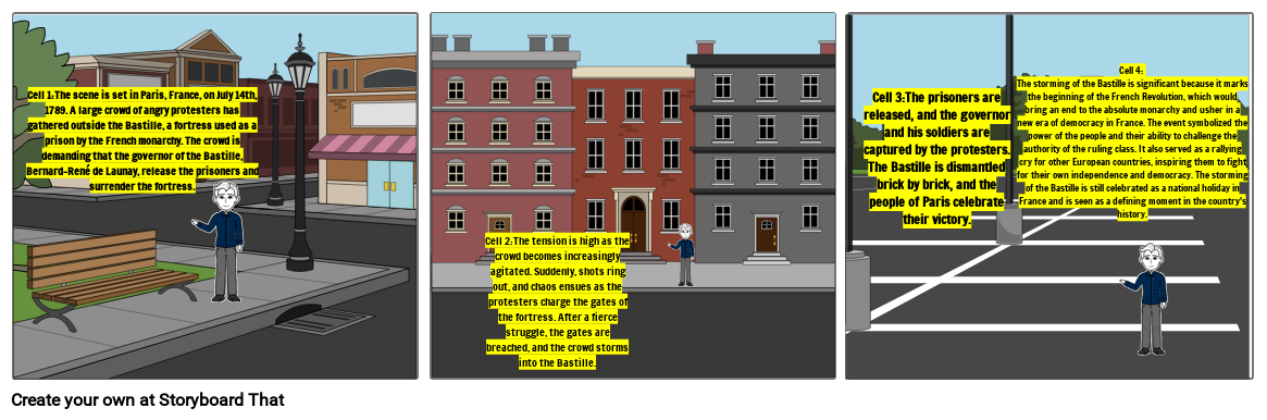 Storming of the Bastille Storyboard Storyboard