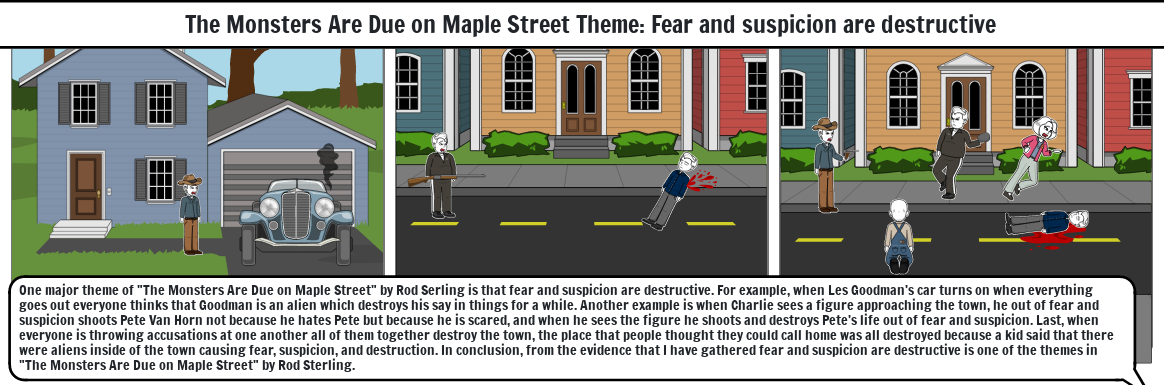 The Monsters Are Due on Maple Street Theme Storyboard