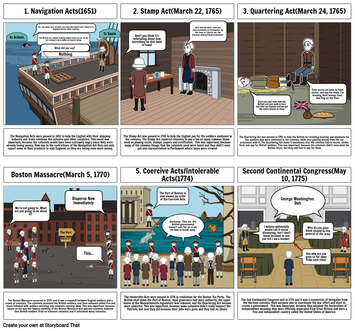 Road to the American Revolution Storyboard von 48d79b9e