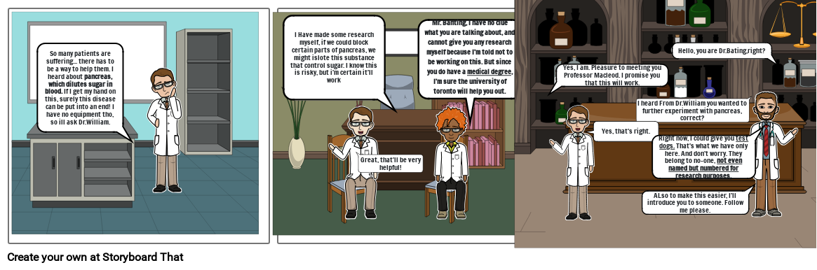 Discovery of insluin Storyboard by 498e21a0