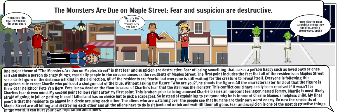 The Monsters Are Due on Maple Street Theme Storyboard