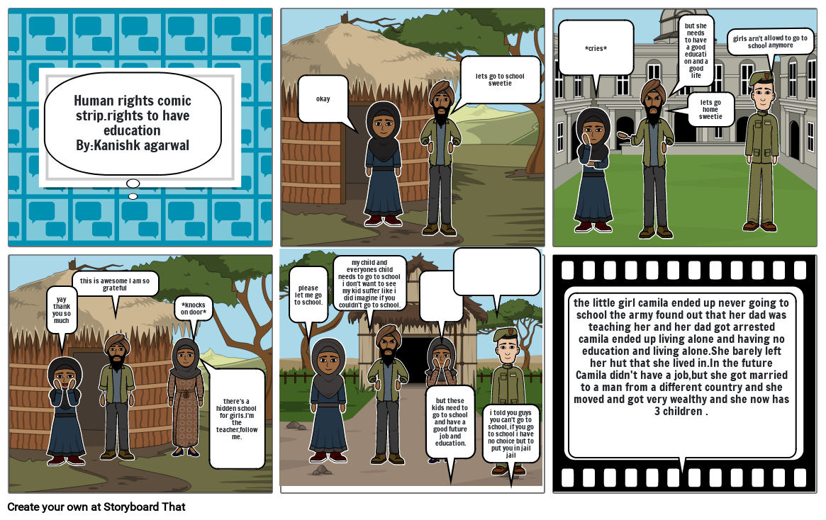 "Human Rights Comic Strip Competition" Storyboard
