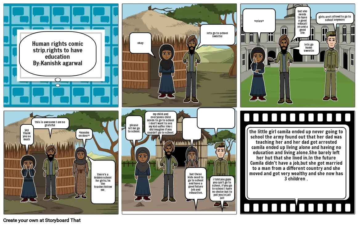 "Human Rights Comic Strip Competition" Storyboard