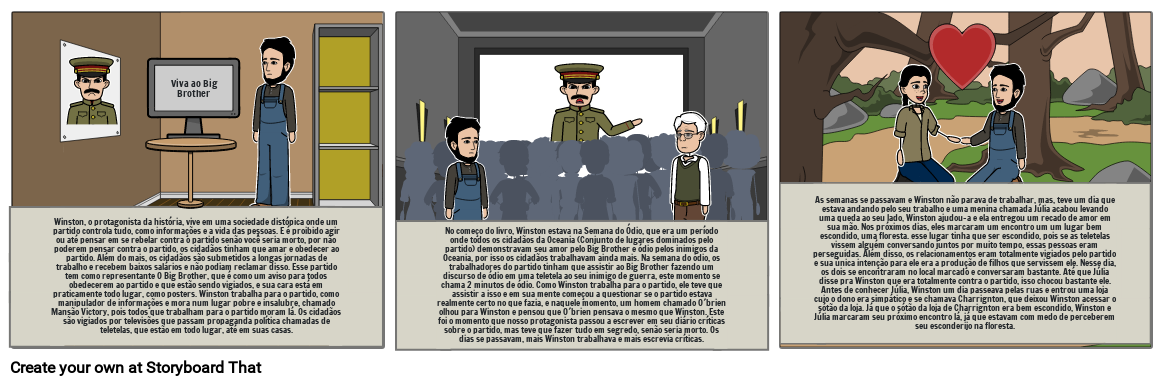 Story board do livro 1984. Integrantes: João Pedro Mariz e José Hermano