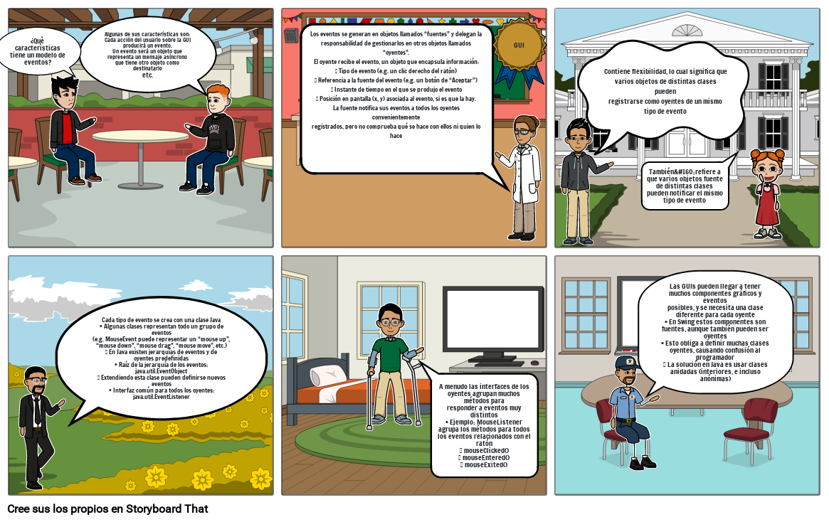 Historieta "Modelo de eventos" Storyboard por 4bdfdfc2