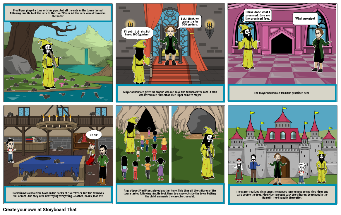 The Pied Piper Of Hamelin Storyboard by 4c544888