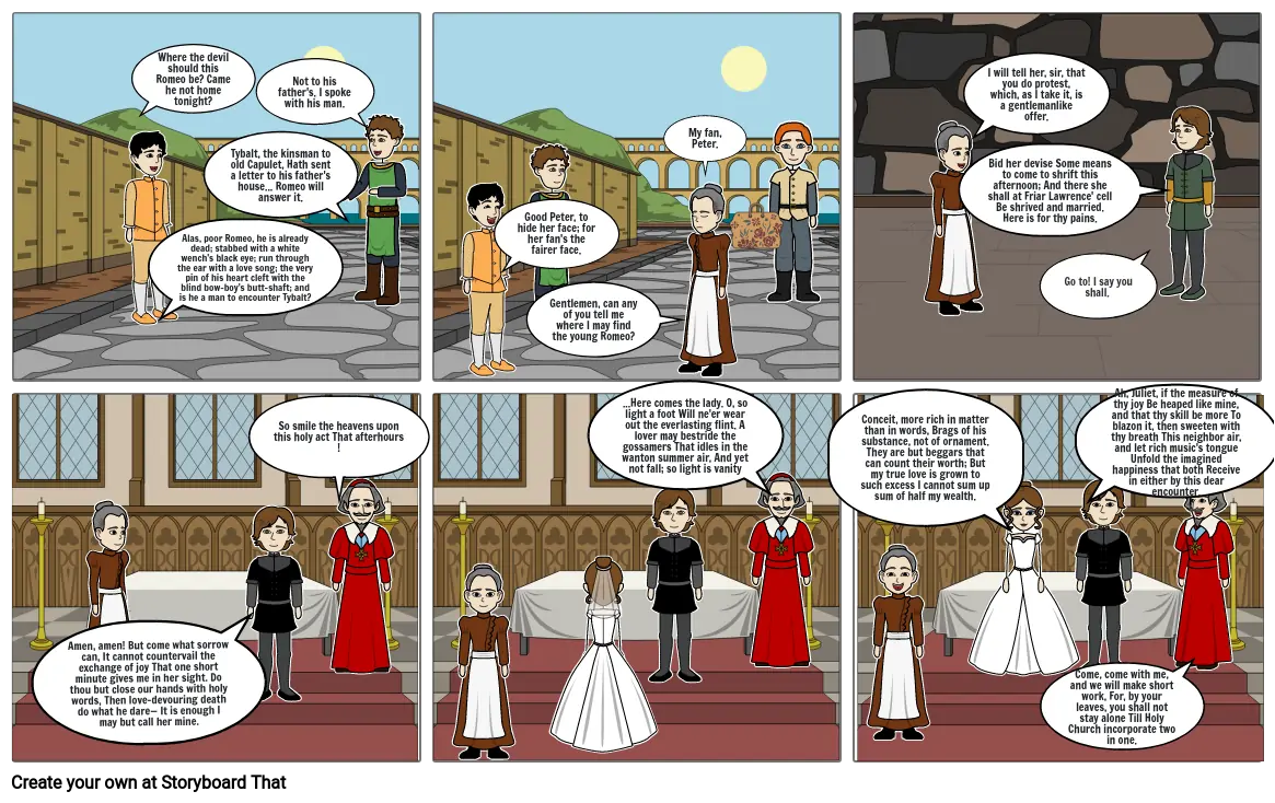 Romeo and juliet Scene iv and vi Storyboard par 4c90cc92