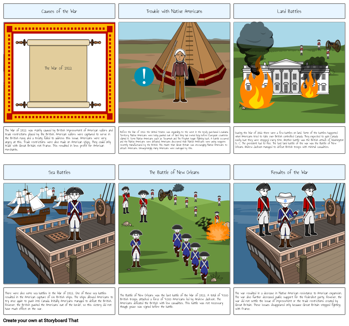 War of 1812 Storyboard by 4f3e15b7