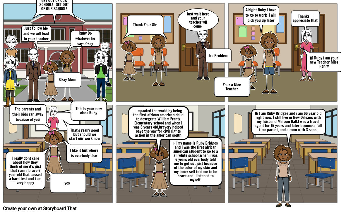 Ruby Bridges Storyboard by 4f5a4670