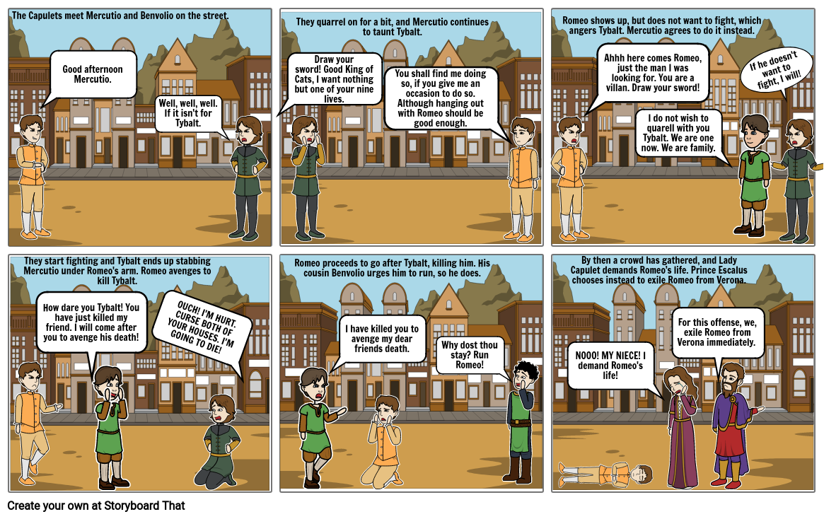 Romeo And Juliet Comic Strip Storyboard By 4f7e7cd6