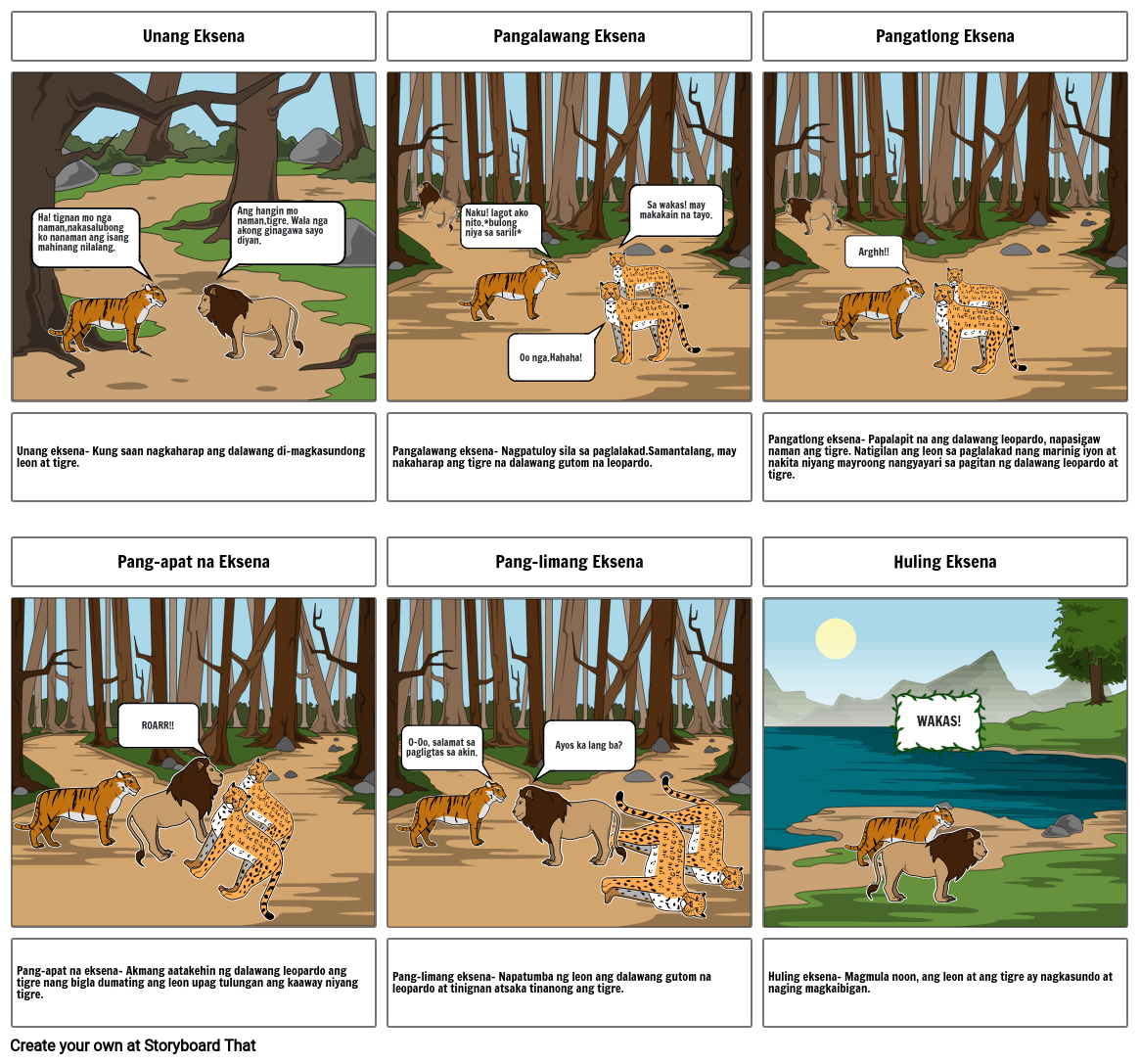 ''Ang Leon at Ang Tigre" Storyboard