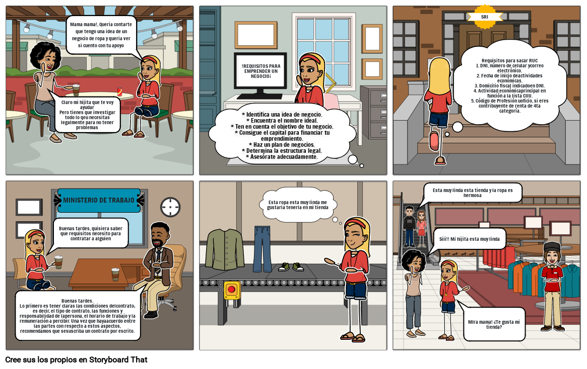 MI PRIMER NEGOCIO Storyboard by 52b4e4e0